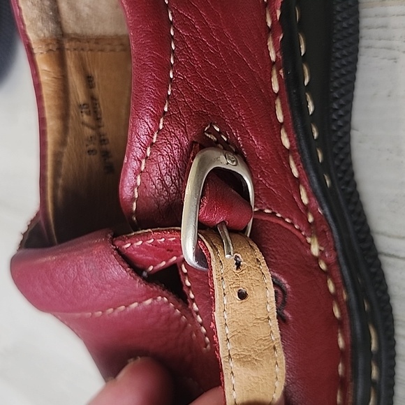 Born | Shoes | Born Red Leather Mary Janes Buckle Closure Floral Cutout ...
